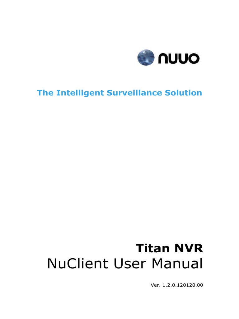 NUUO NVR Titan Client Software Manual | PDF