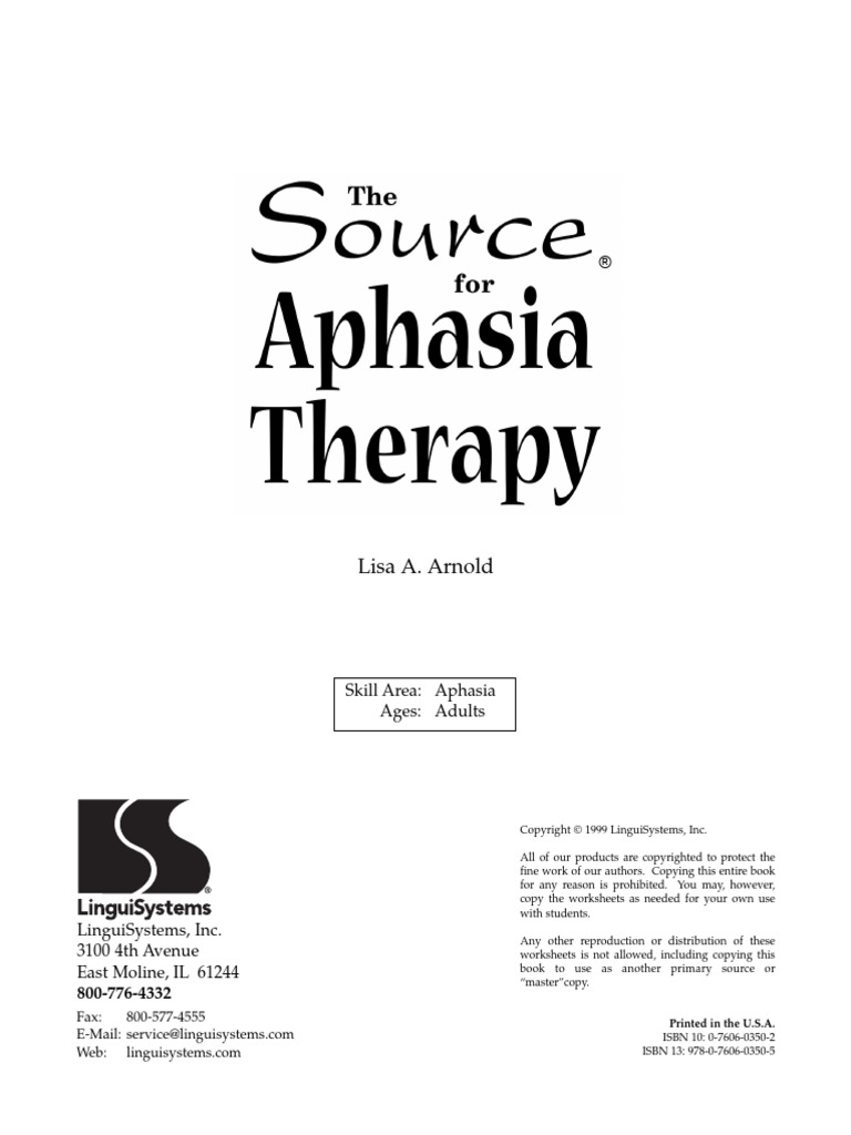 Source Aphasia Therapy | PDF