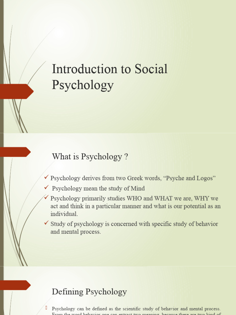 Introduction To Social Psychology Ppts | PDF | Psychology | Emotions