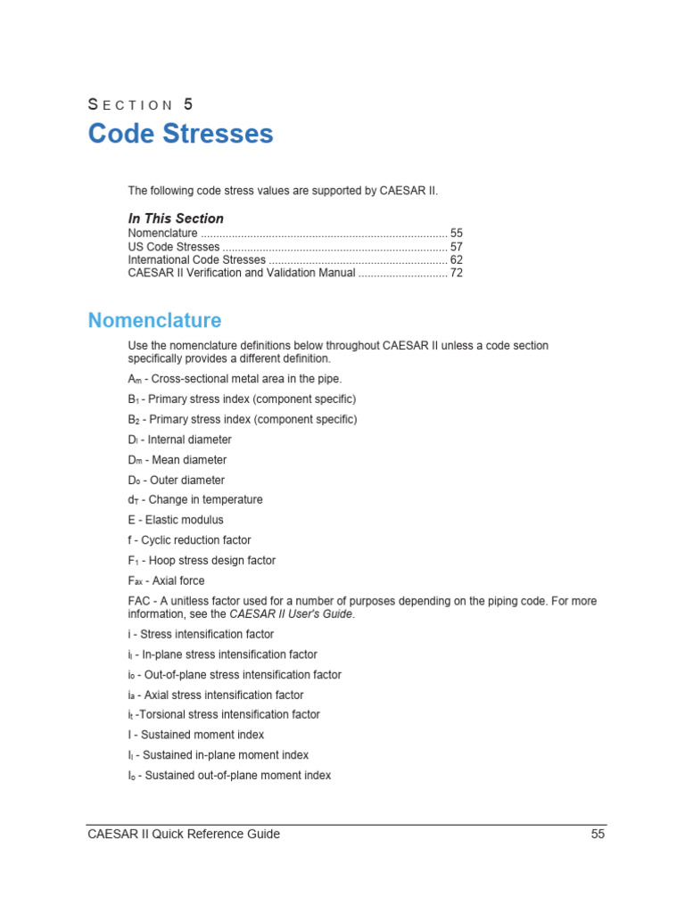 CAESAR II Code Stress Used | PDF