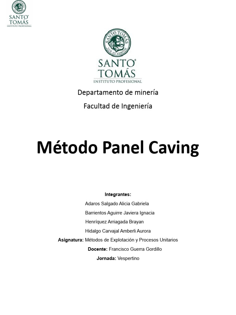 Panel Caving | PDF | Minería | Sector secundario de la economía