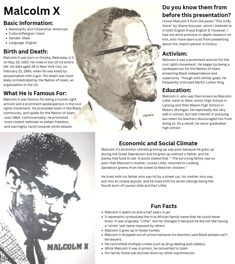 Malcolm X School Presentation | PDF | Malcolm X
