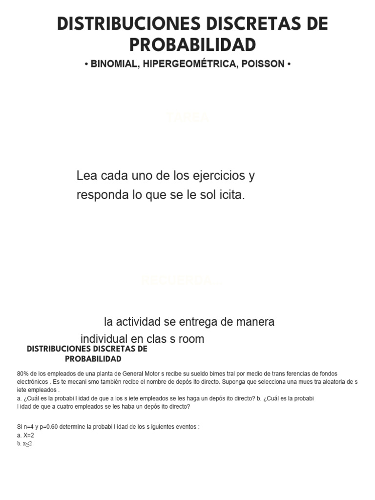 Distribuciones Discretas de Probabilidad | PDF