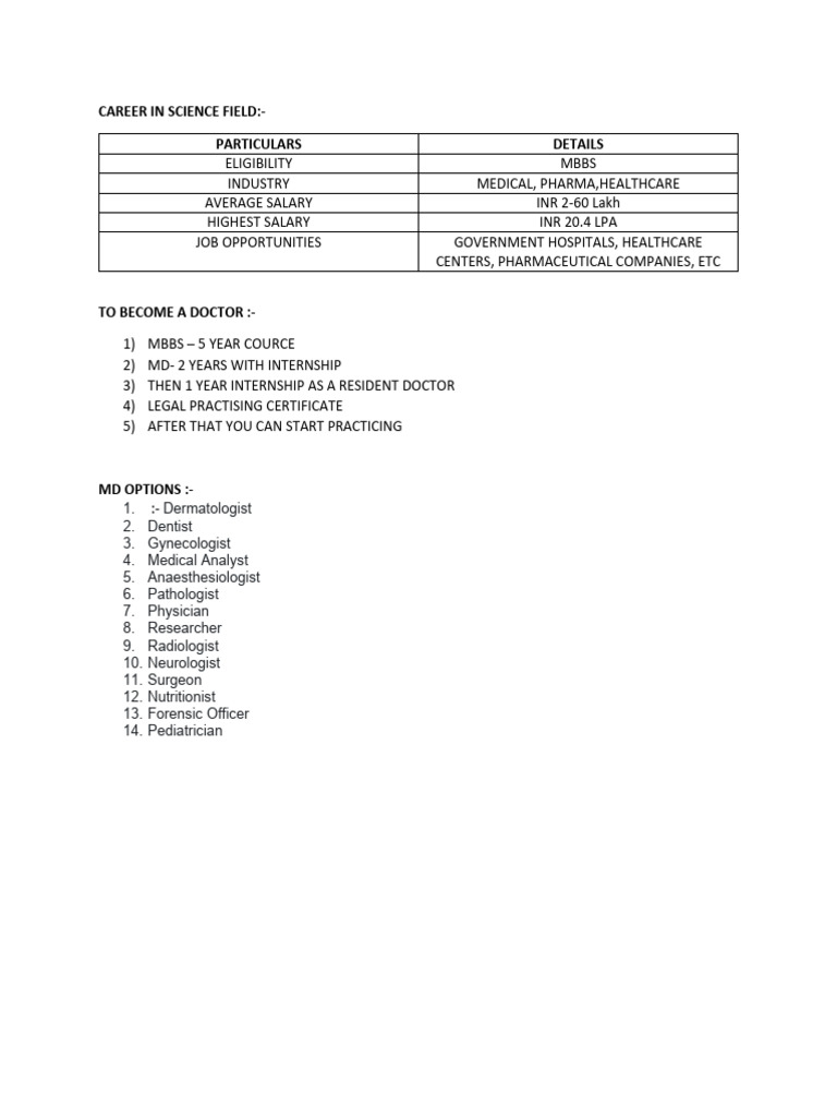 Science vs Commerce Career Salaries | PDF