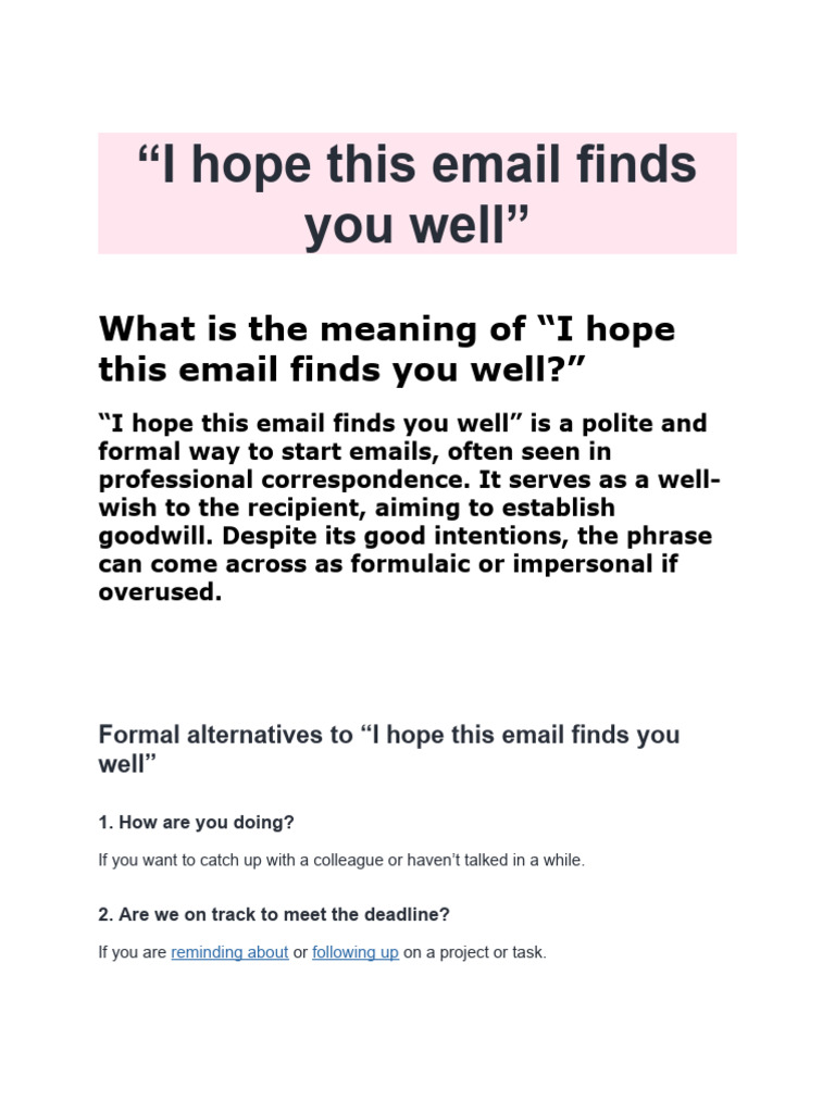 E-Mail - I Hope This Mail Find You Well | PDF