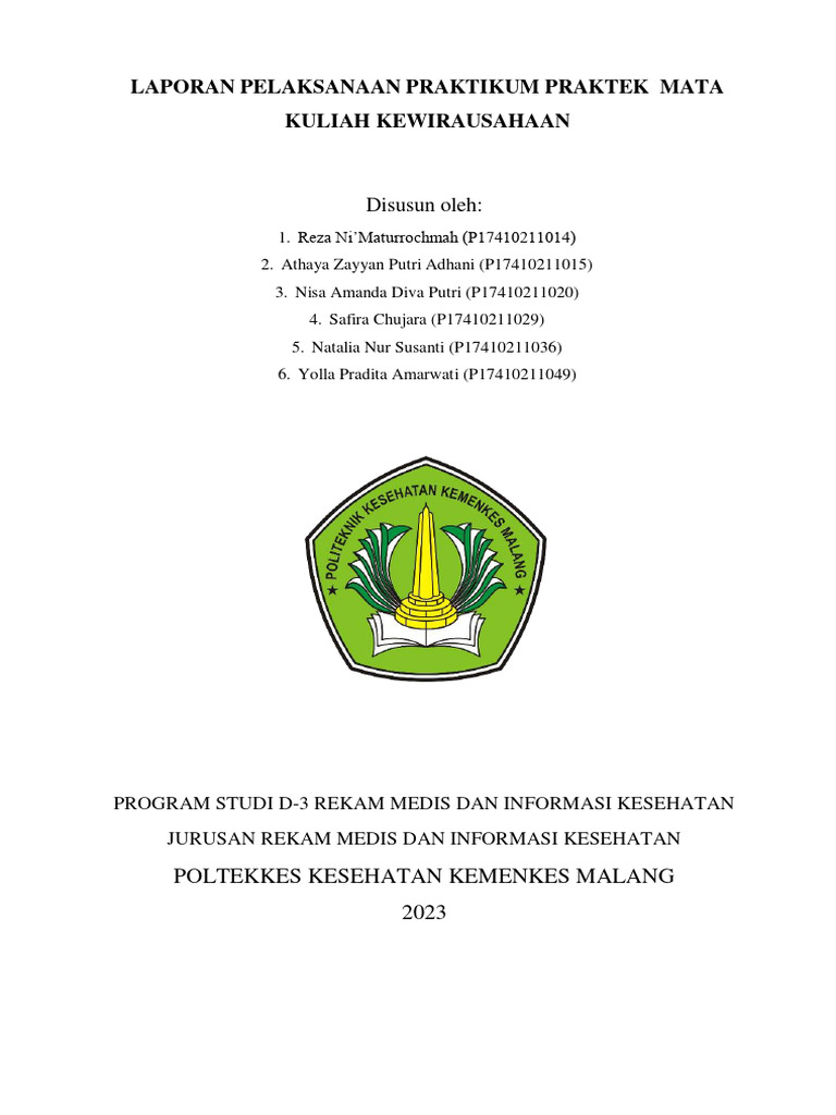 TM 9 - Laporan Praktikum Kelompok 7 - Kelas 3a - Kewirausahaan | PDF