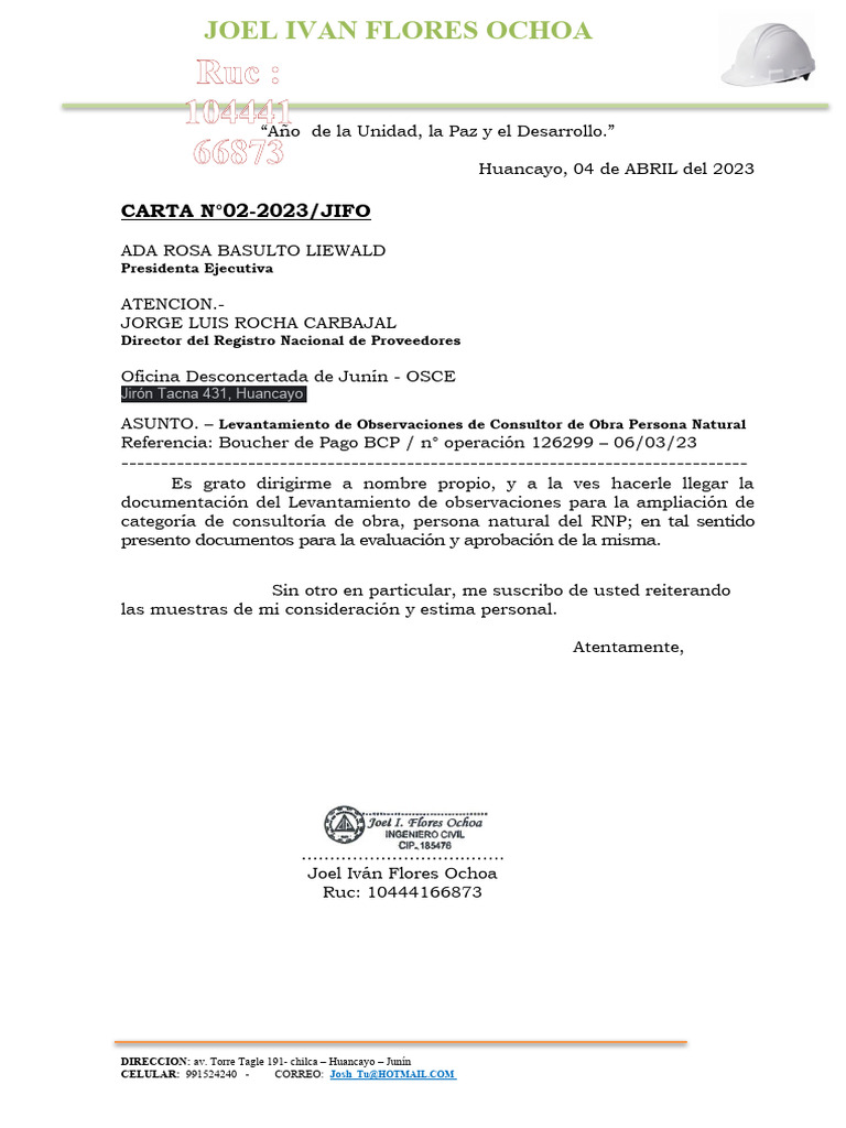 01 Carta Osce - Lev. Obs | PDF