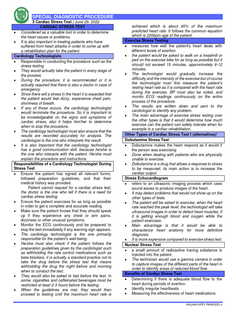3-Cardiac Stress Test | PDF