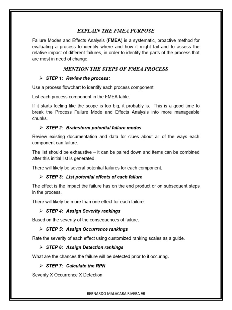 FMEA Process Steps and Benefits Explained | PDF | Systems Science ...