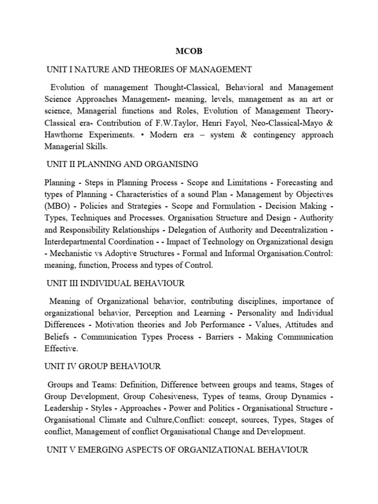 MCOB | PDF | Organizational Behavior | Communication