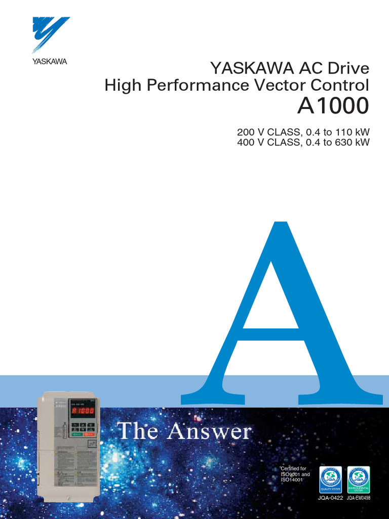 High Performance Vector Control Yaskawa Ac Drive: 200 0.4 To 110 400 0. ...