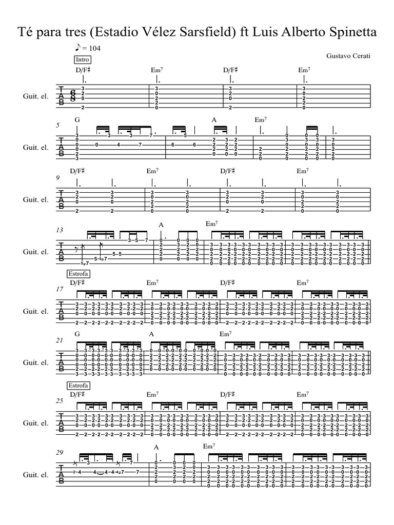 Té para Tres (Estadio Vélez Sarsfield) FT Luis Alberto Spinetta | PDF