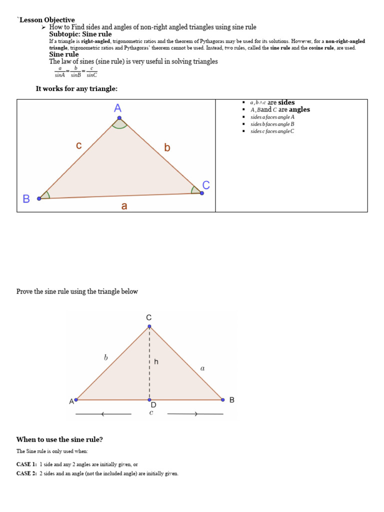 10.6 Sine Rule | PDF | Trigonometric Functions | Triangle