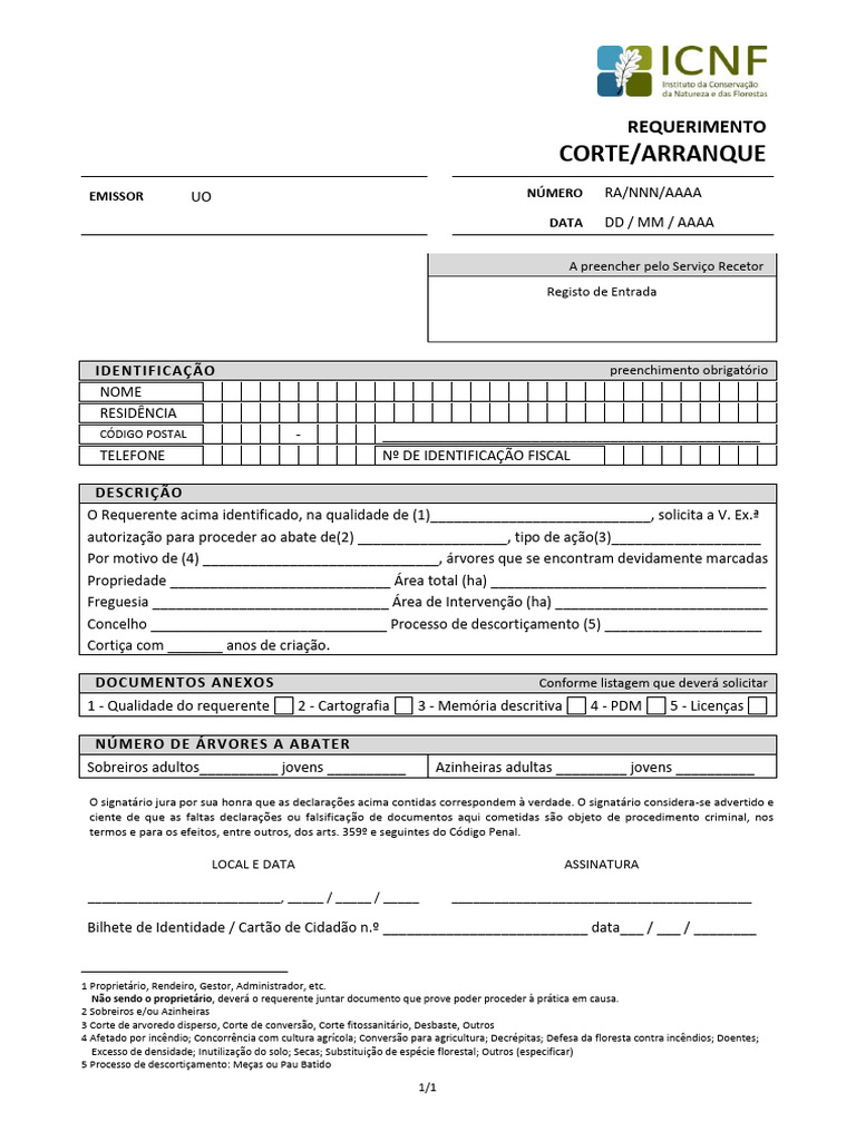 Requerimento-Corte-Arranque Sobreiros | PDF
