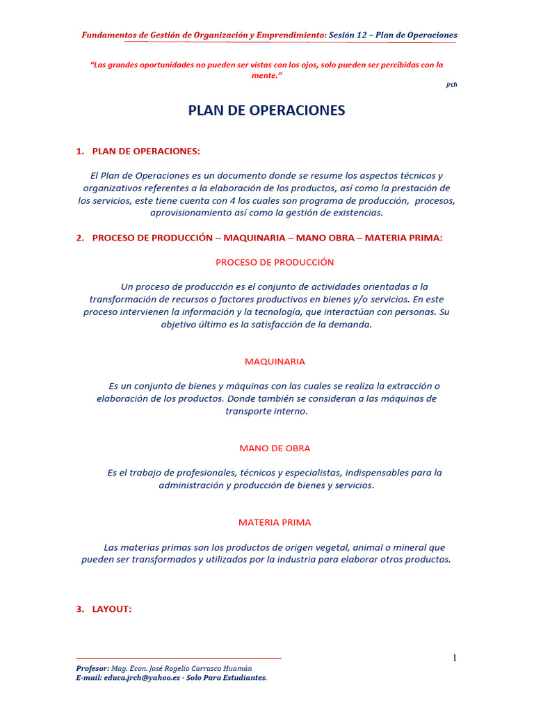 Material 12 - Plan de Operaciones | PDF