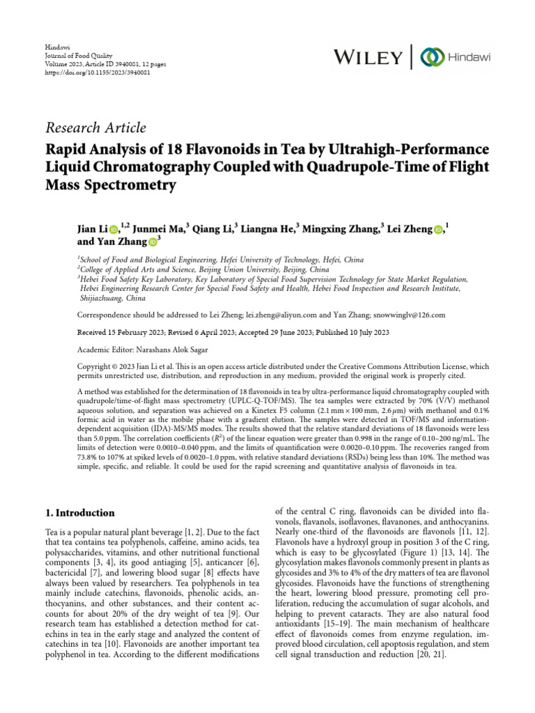 Article 02 | PDF | Mass Spectrometry | Flavonoid