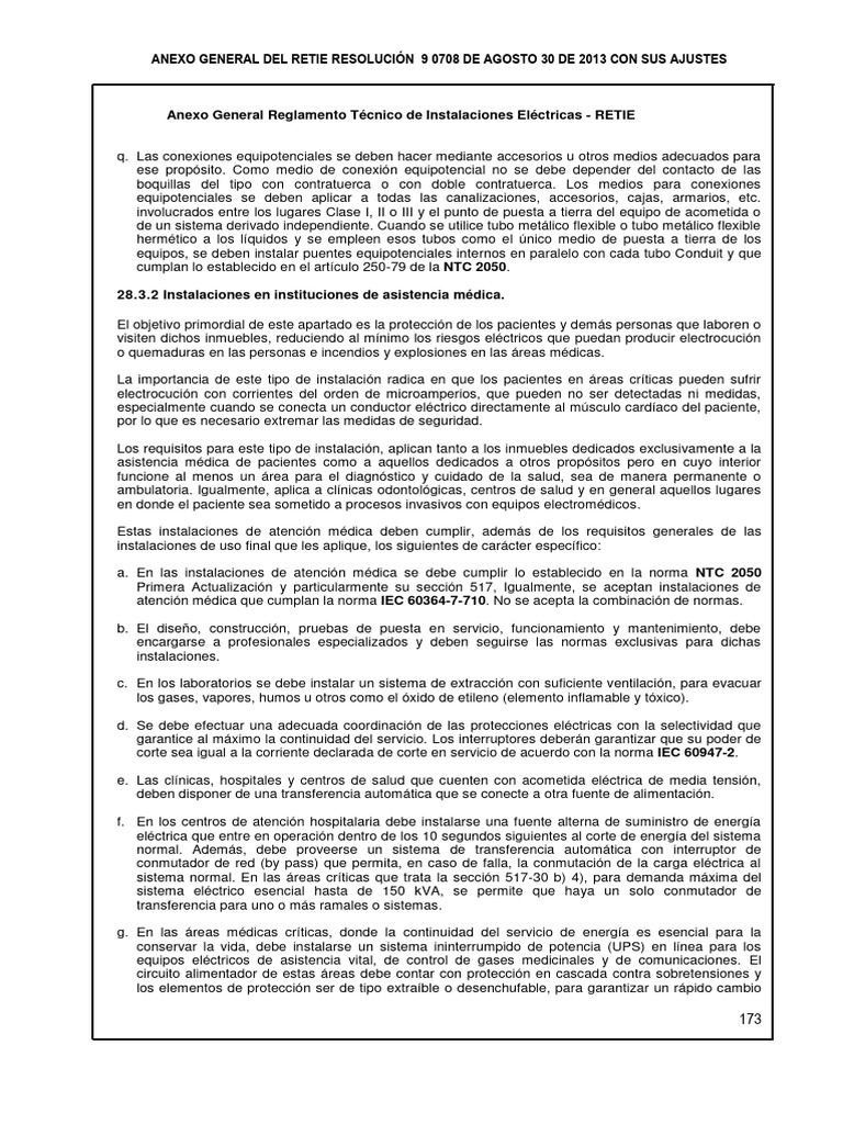 Retie Hospitalarias | PDF | Ingenieria Eléctrica | Transformador