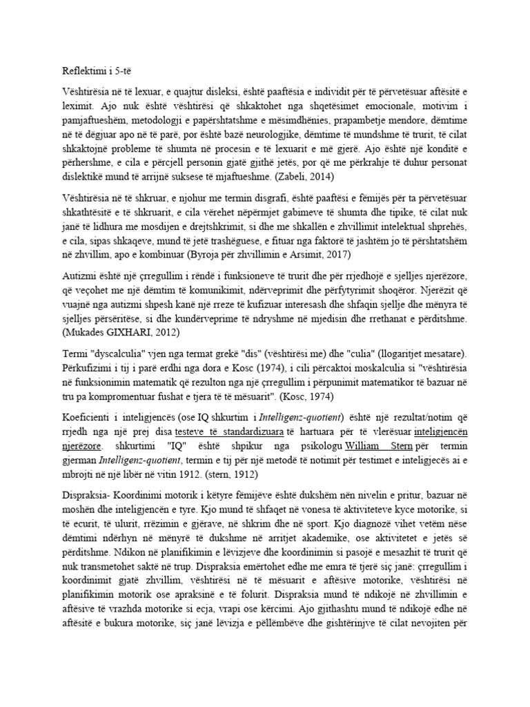 Reflektimi I 5 | PDF
