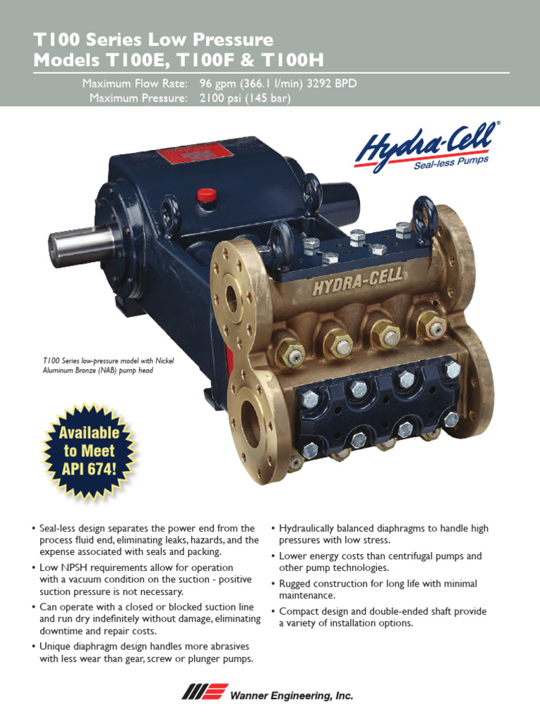 T100 Low-Pressure Datasheet | PDF