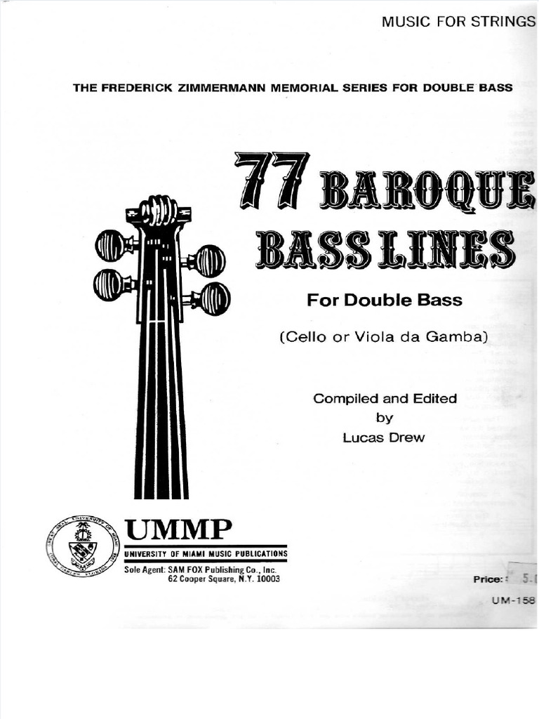 Baroque Bass Lines For Doublebass | PDF