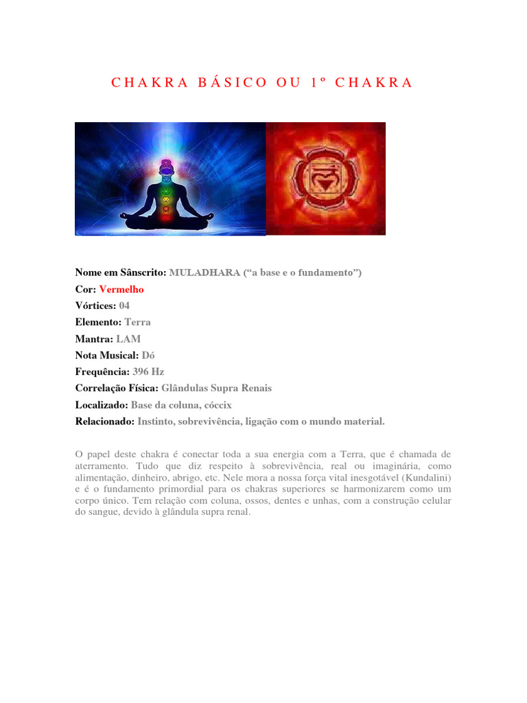 Os 7 Chakras: Funções e Significados | PDF