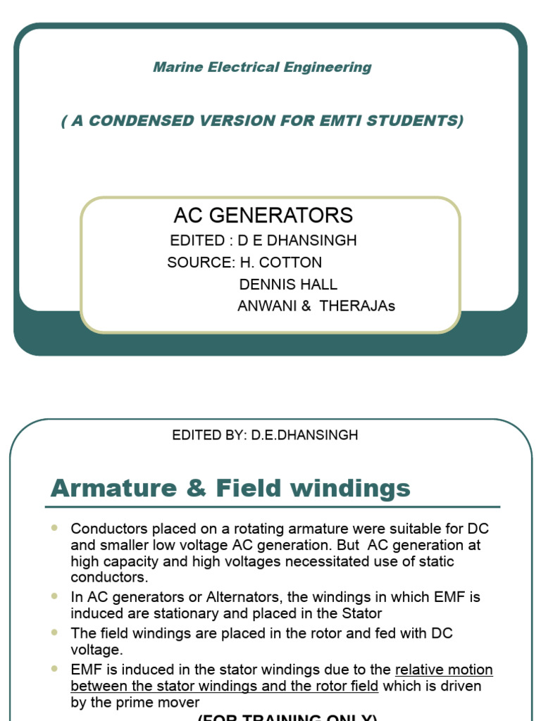 5.emti-Ac Generators | Descargar gratis PDF | Electric Generator ...