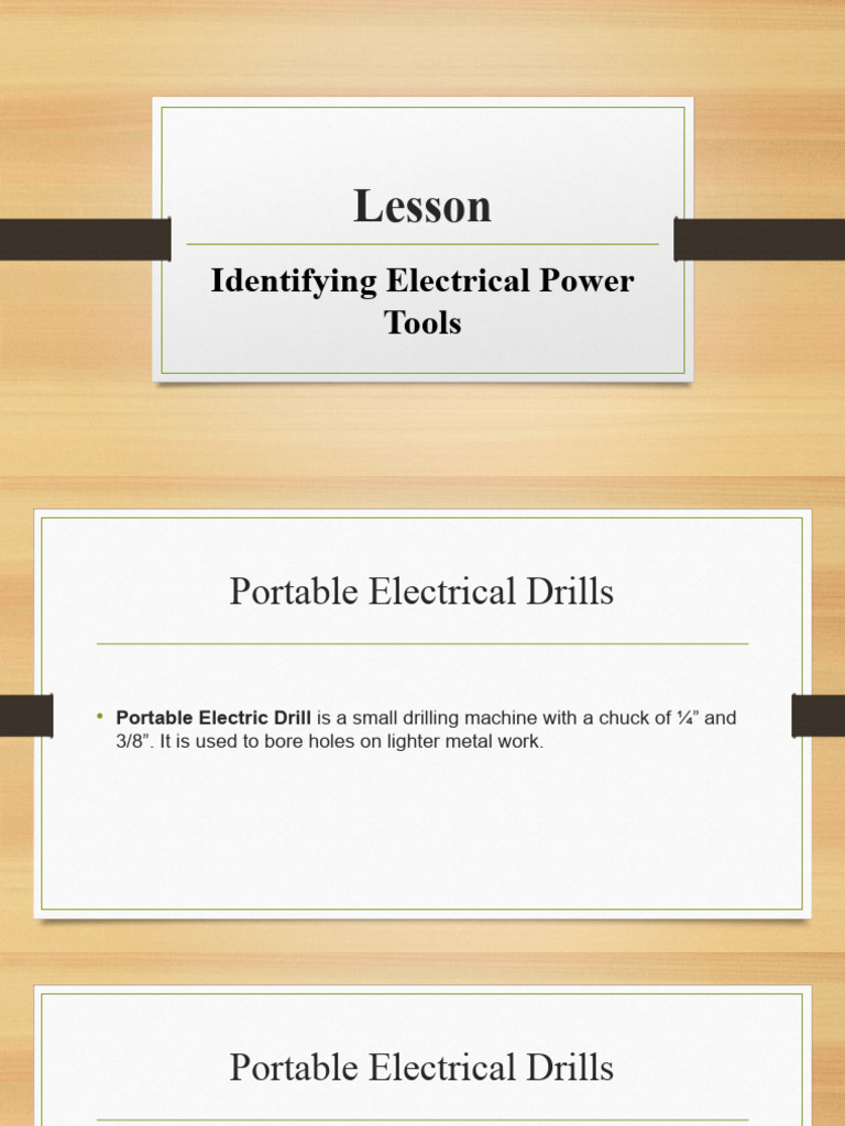 Identifying Electrical Power Tools | Download Free PDF | Grinding ...