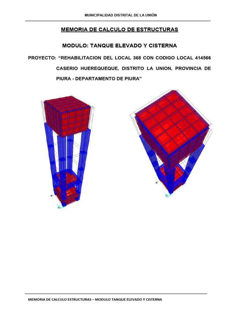 MODULO 03-Memoria de Calculo Cisterna y Tanque Elevado | PDF | Hormigón | Fundación (Ingeniería)