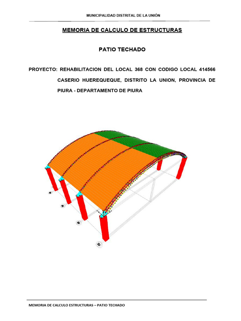 Patio Techado-Memoria de Calculo | PDF