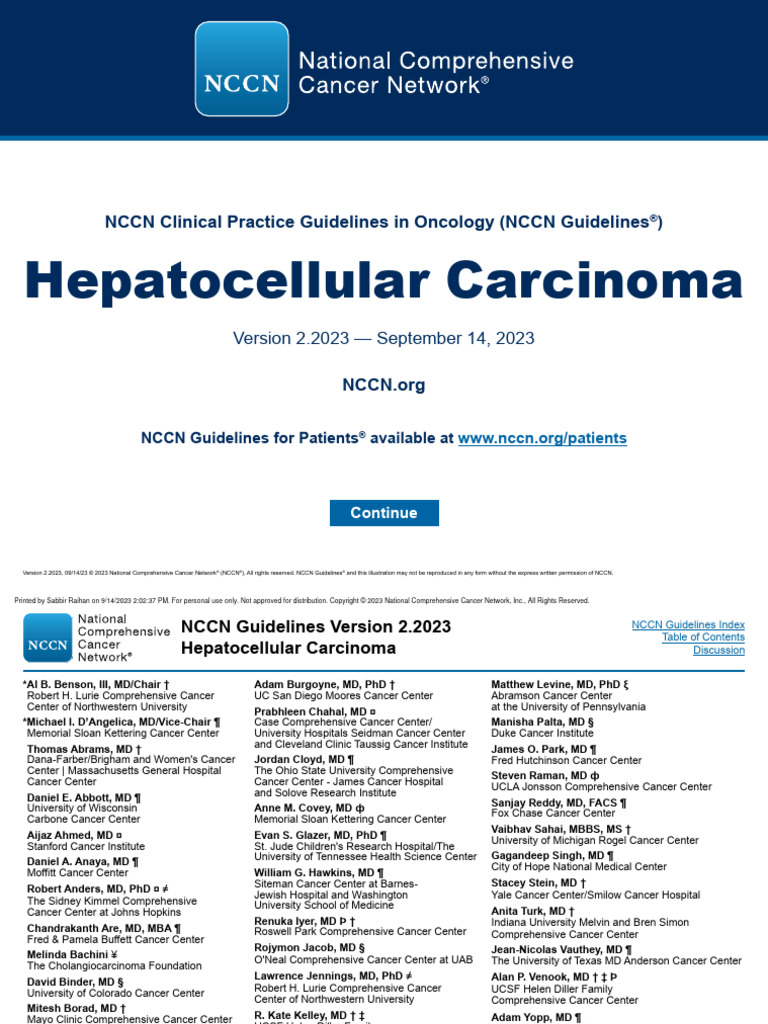 Hepatocellular Carcinoma: NCCN Clinical Practice Guidelines in Oncology ...