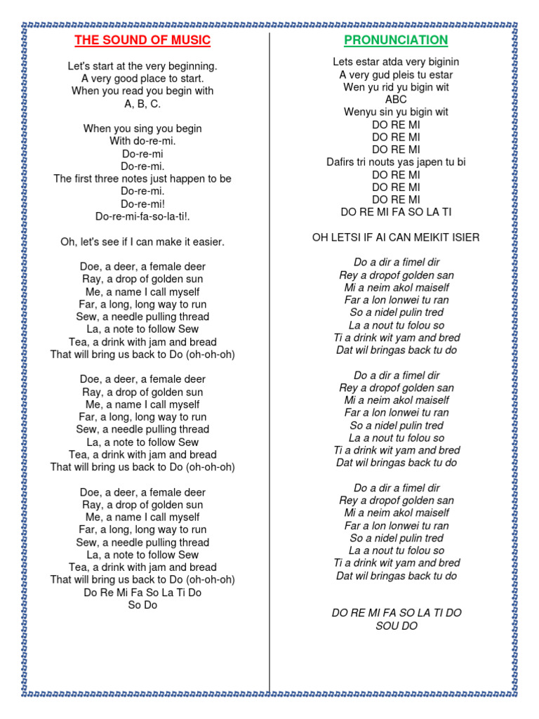 The Sound of Music: Pronunciation | PDF