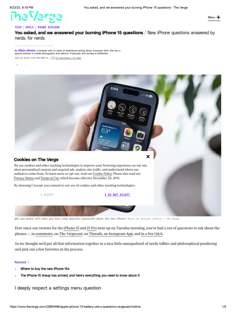 4 You Asked, and We Answered Your Burning Iphone 15 Questions - The Verge | PDF | I Phone | Http ...
