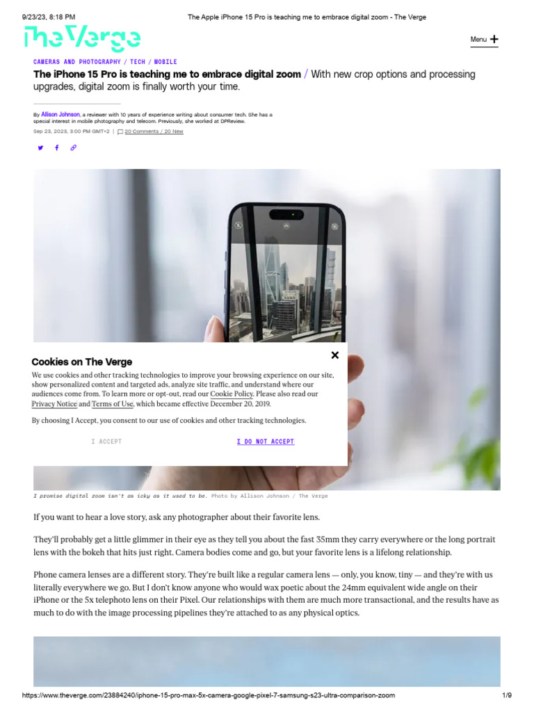 2 The Apple Iphone 15 Pro Is Teaching Me To Embrace Digital Zoom - The Verge | PDF