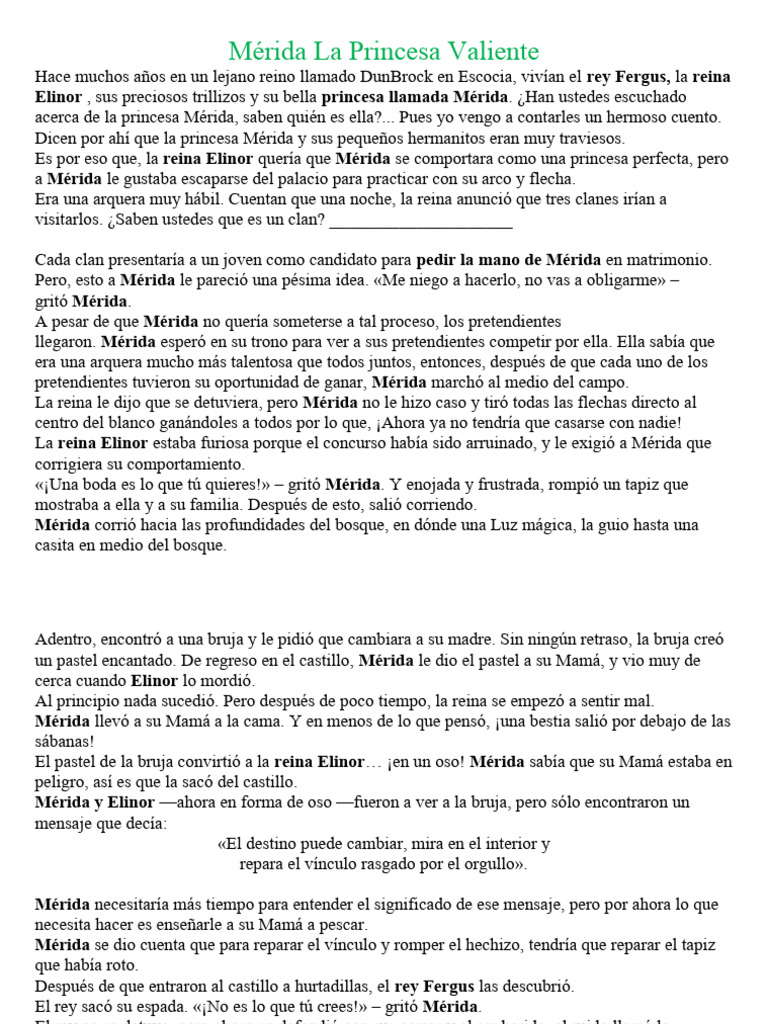 Mérida La Princesa Valiente | PDF