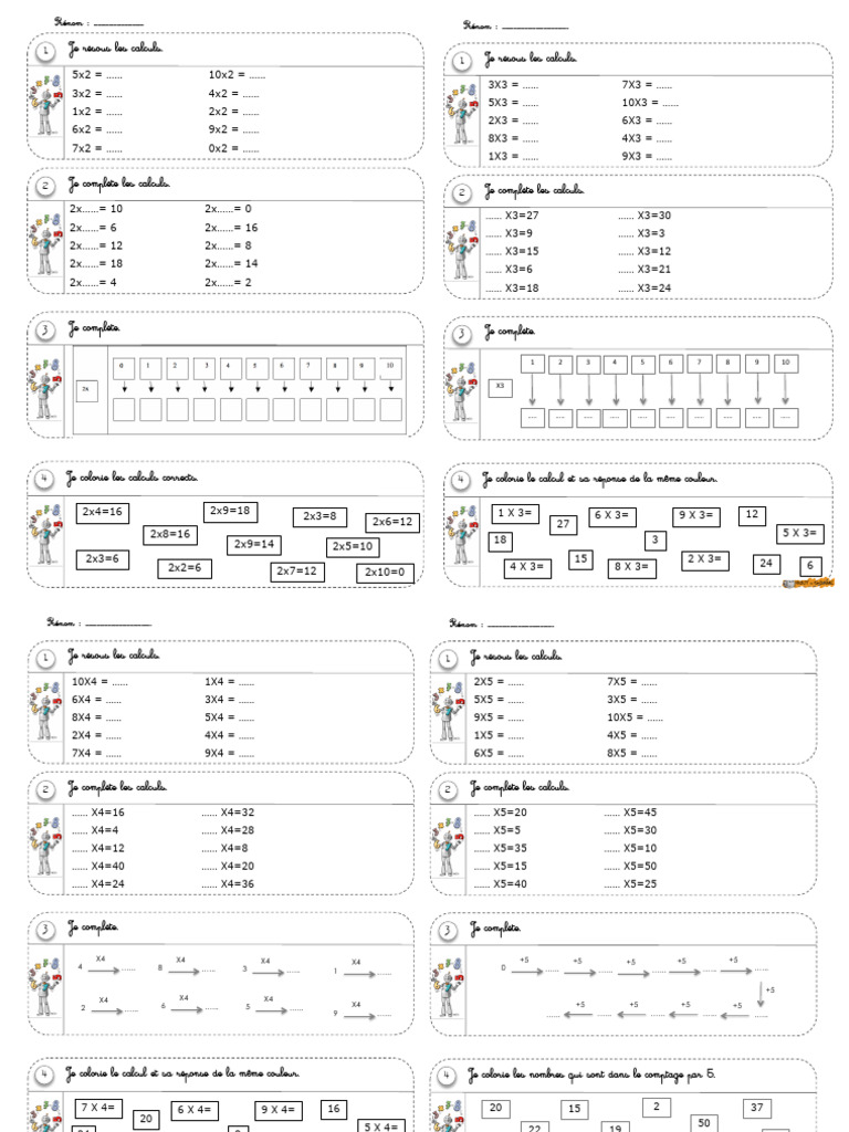 Rituels Multiplications 1 A 10 | PDF