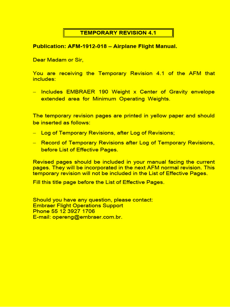 Afm 1912 018 Faa TR4 1 | PDF | Aircraft | Aviation