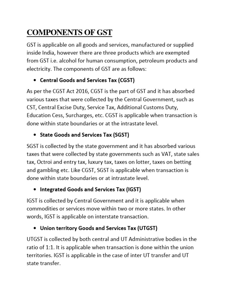 Components of GST | PDF