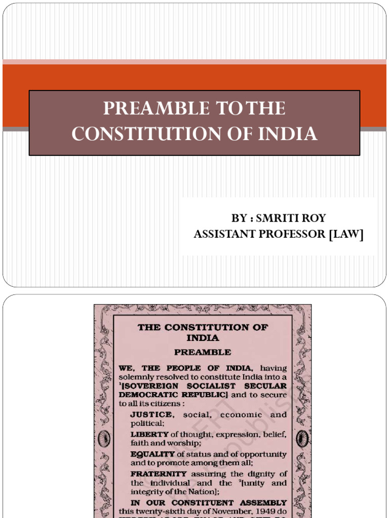 Preamble To The Constitution of India | PDF | Political Theories ...