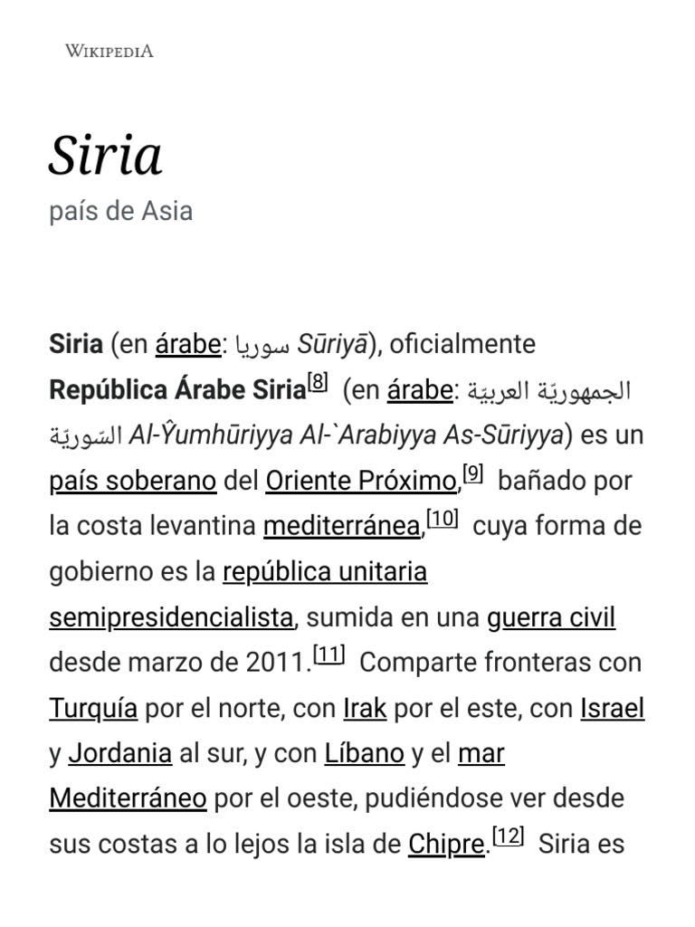 Siria: Historia y Situación Actual | PDF | Siria | Bashar Al Assad
