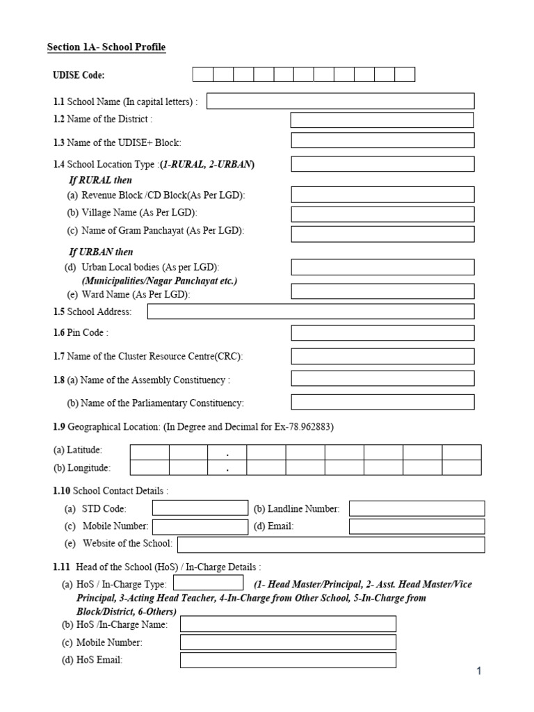 Section 1A-School Profile | PDF | Schools | Vocational Education
