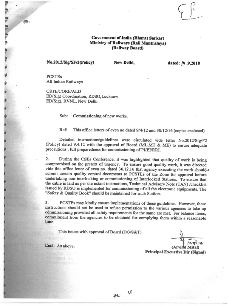 RBletter No - 2012 - Sig - SF - 2 (Policy) Dated 14.09.2018 | PDF