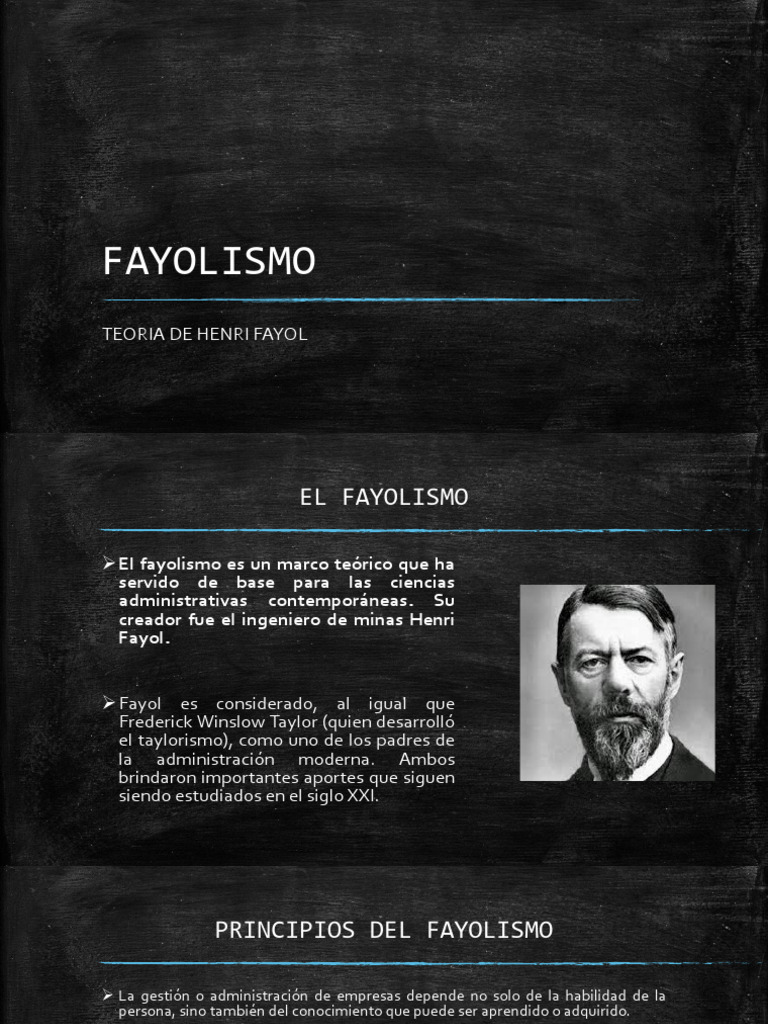 Principios del Fayolismo en Administración | PDF | Relaciones ...