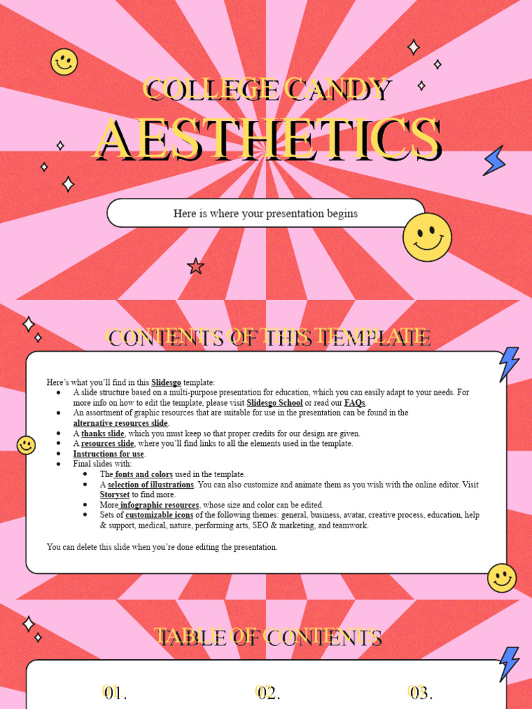 College Candy Aesthetic Presentation Template | PDF | Planets | Planets ...