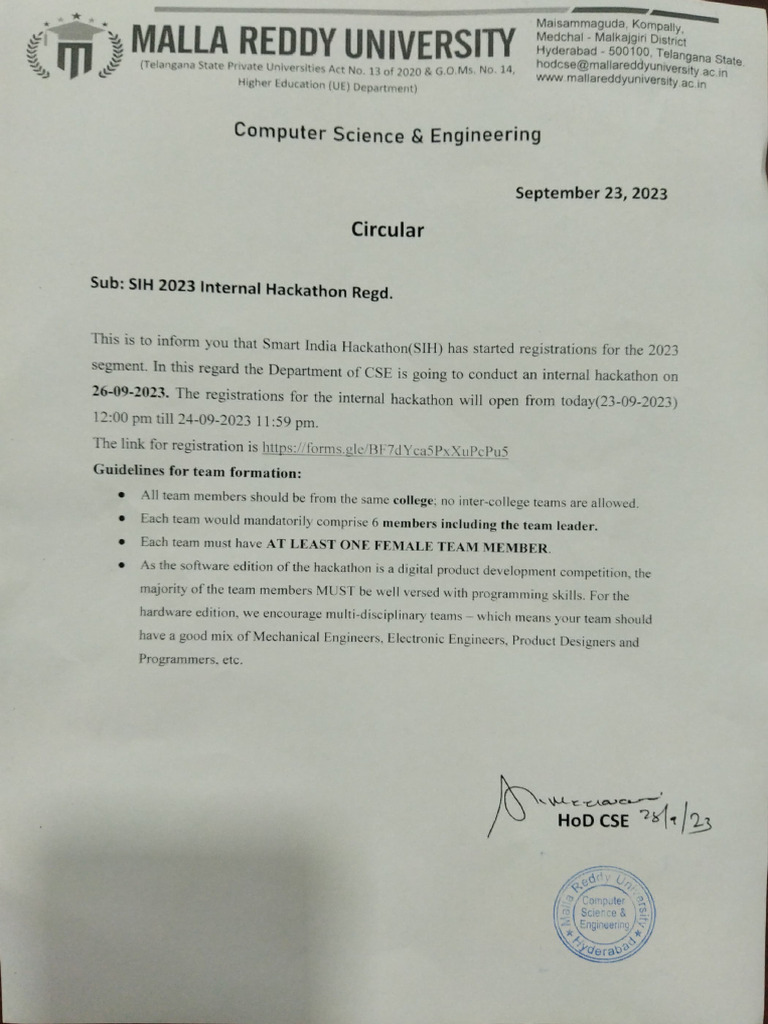 Malla Reddy University: Engineering | PDF | Computer Engineering | Information Technology