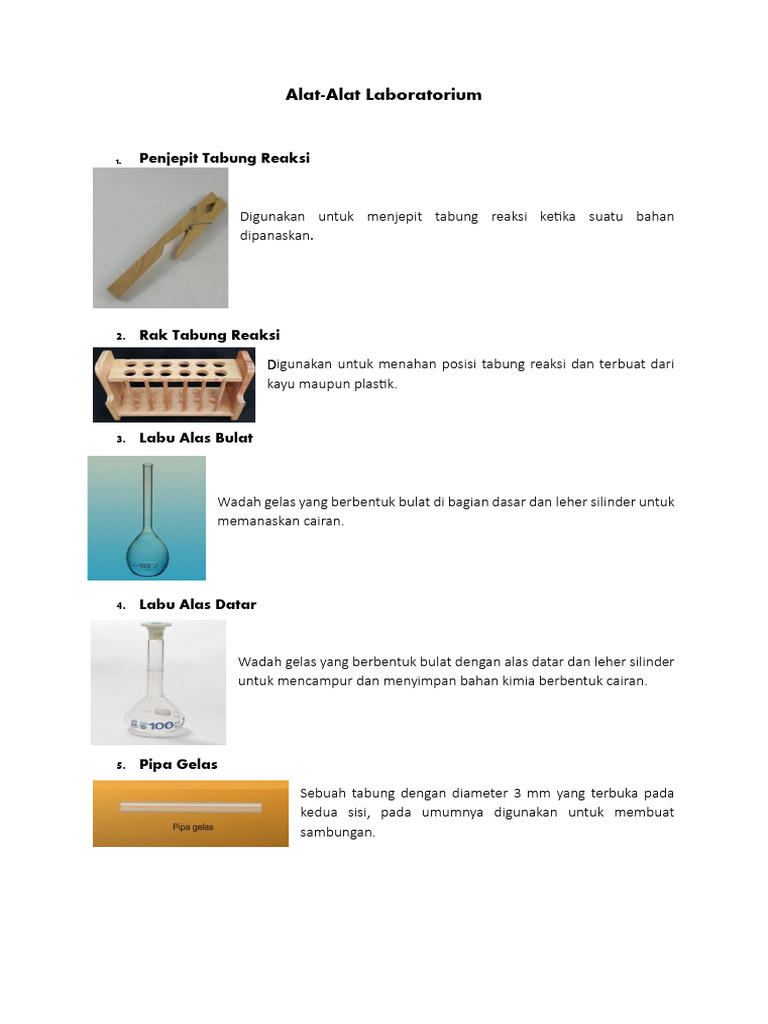 Alat-Alat Laboratorium: 2. Rak Tabung Reaksi | PDF