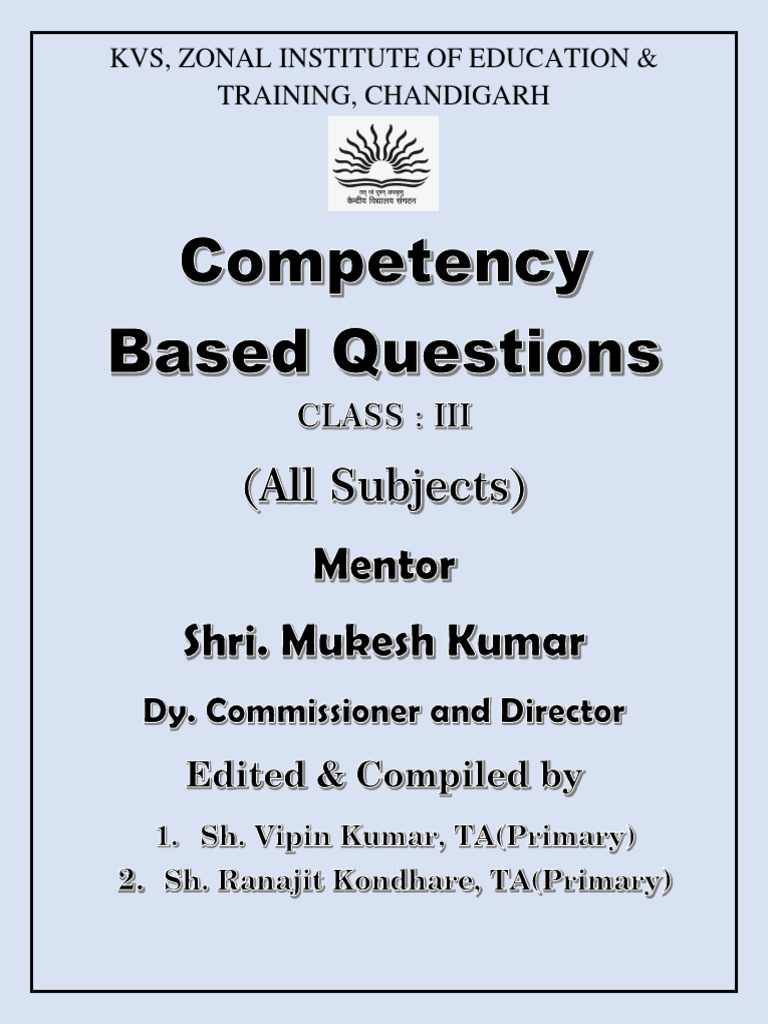 Class 3 Competency Based Questions | PDF | English Language