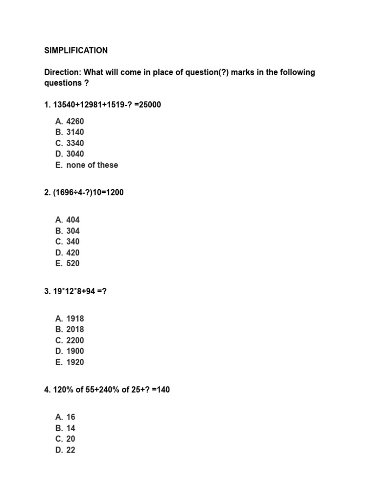 Simplification Top Level Question | PDF