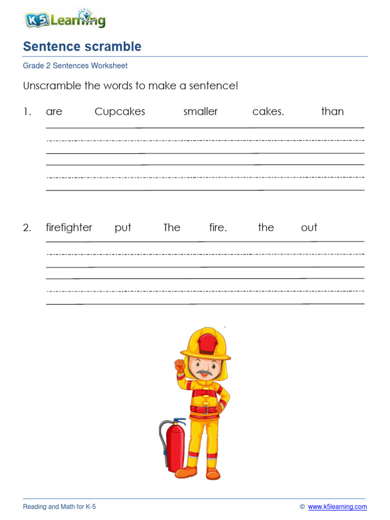 Grade 2 Sentence Scramble B | PDF | Language Arts & Discipline ...