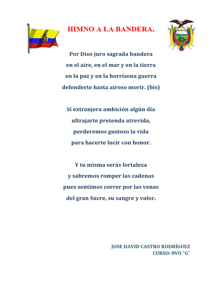 Himno a la Bandera del Ecuador | PDF