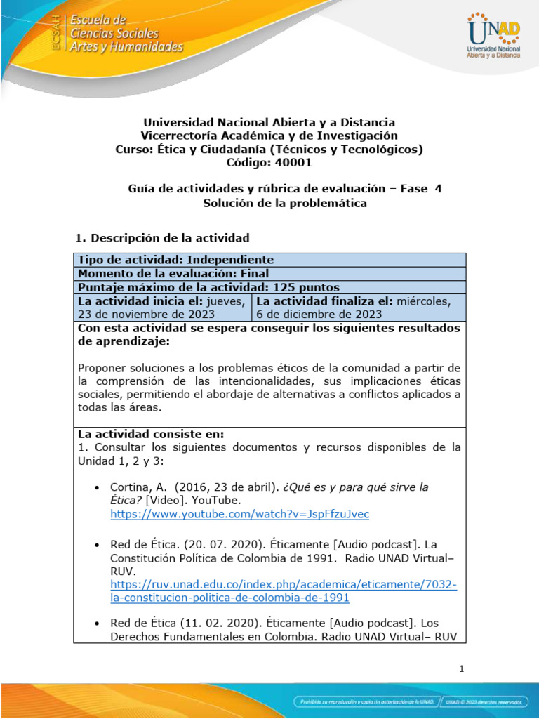Guía de Actividades y Rúbrica de Evaluación - Unidad 3 - Fase 4 - Solución de La Problemática ...